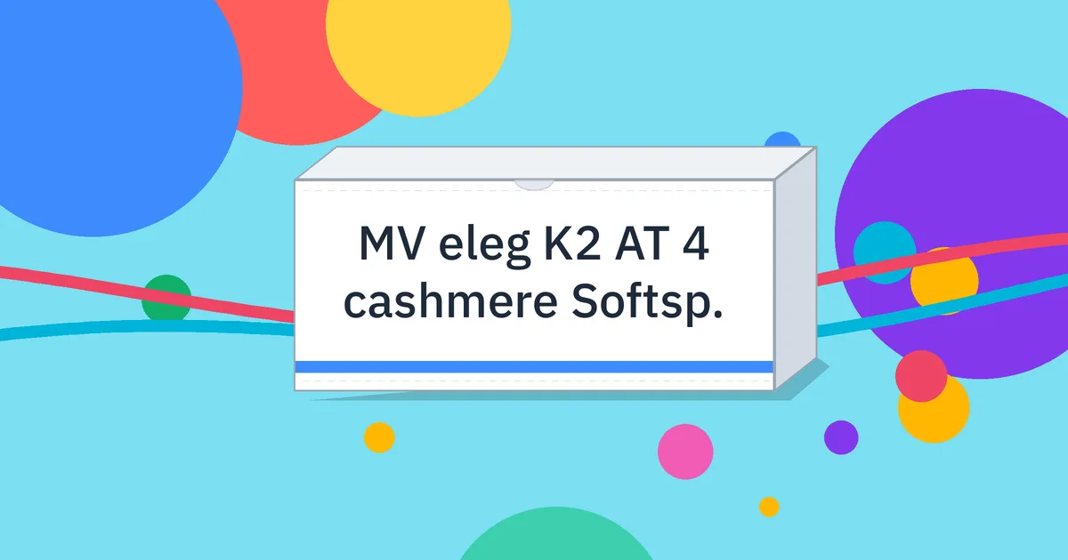 Symbolbild: Packung mit der Aufschrift MV eleg K2 AT 4 cashmere Softsp. (PZN 15285014) – Verfügbarkeit und Bezug in Apotheken in Frankfurt am Main