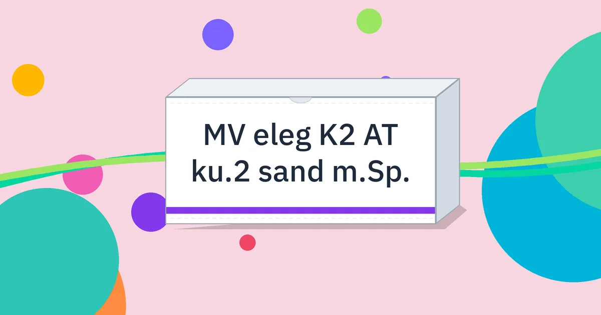 Symbolbild: Packung mit der Aufschrift MV eleg K2 AT ku.2 sand m.Sp. (PZN 18923202) – Verfügbarkeit und Bezug in Apotheken in Frankfurt am Main
