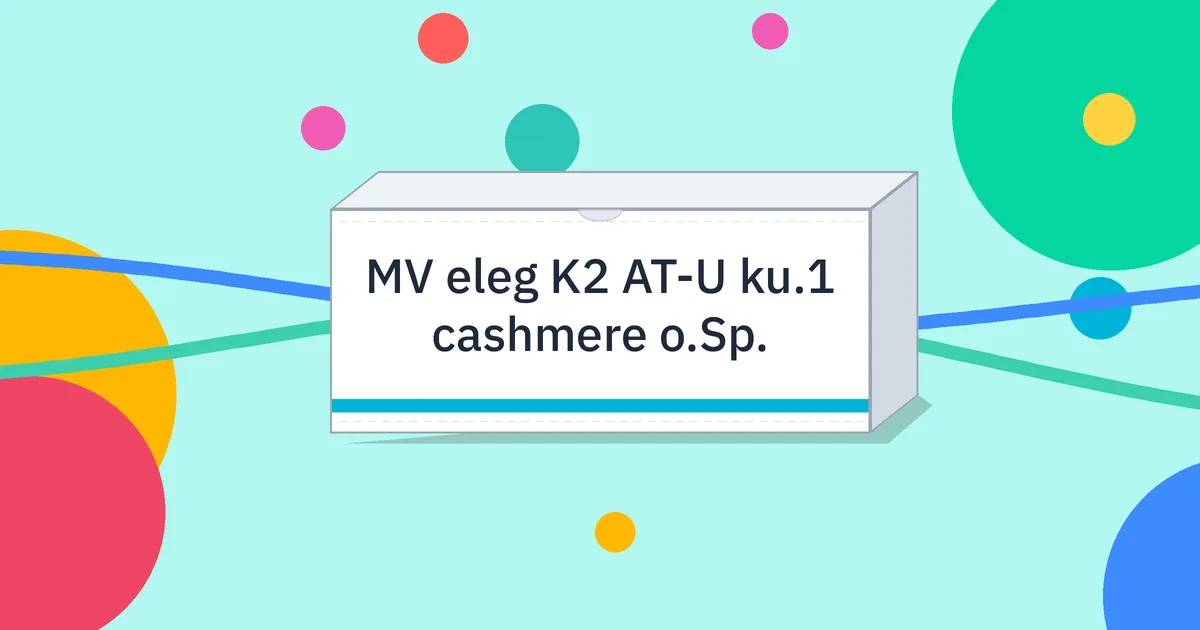 Symbolbild: Packung mit der Aufschrift MV eleg K2 AT-U ku.1 cashmere o.Sp. (PZN 15291546) – Verfügbarkeit und Bezug in Apotheken in Frankfurt am Main