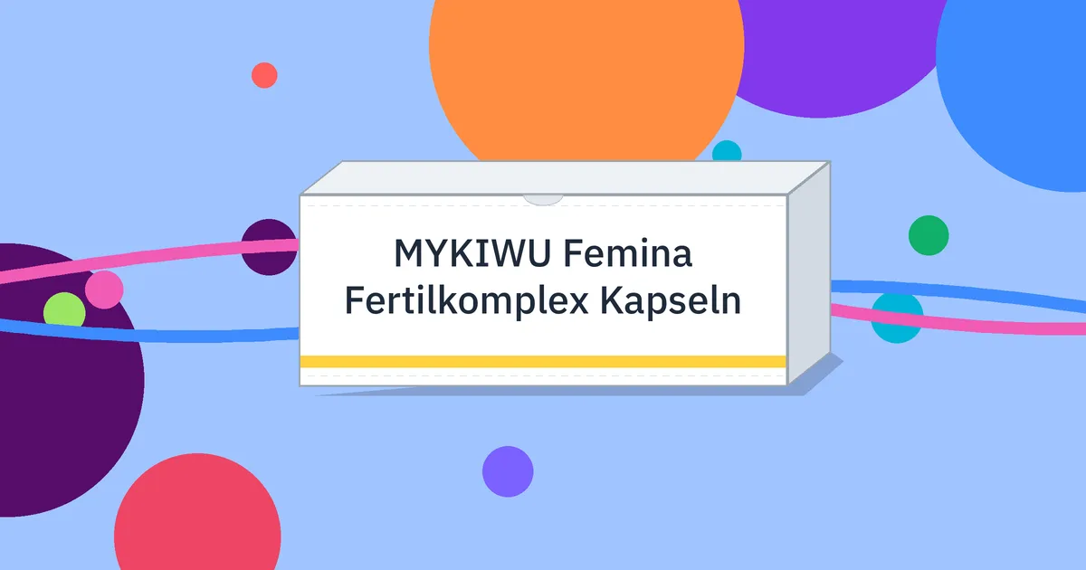 Symbolbild: Packung mit der Aufschrift MYKIWU Femina Fertilkomplex Kapseln (PZN 20121243) – Verfügbarkeit und Bezug in Apotheken in Frankfurt am Main