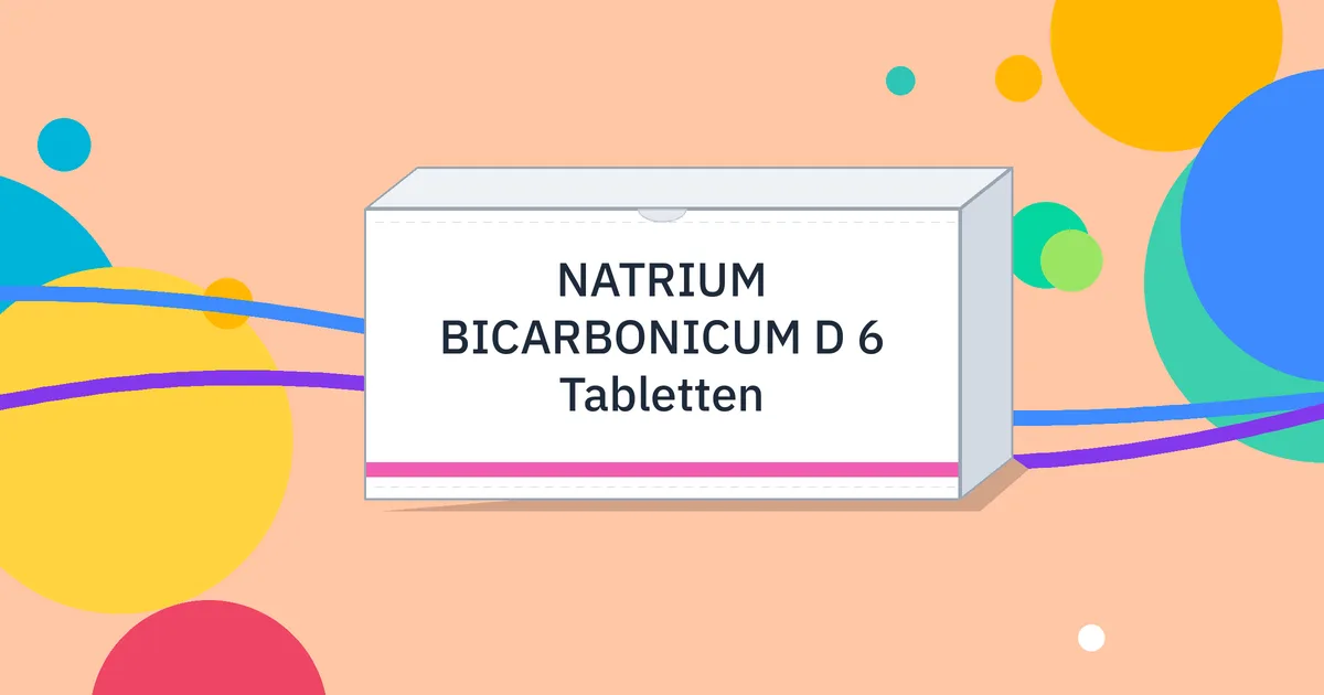 Symbolbild: Packung mit der Aufschrift NATRIUM BICARBONICUM D 6 Tabletten (PZN 02634134) – Verfügbarkeit und Bezug in Apotheken in Frankfurt am Main