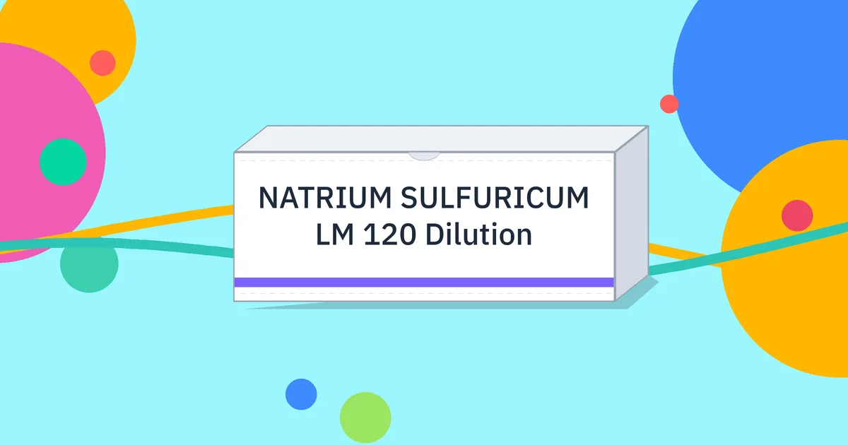Symbolbild: Packung mit der Aufschrift NATRIUM SULFURICUM LM 120 Dilution (PZN 12967546) – Verfügbarkeit und Bezug in Apotheken in Frankfurt am Main