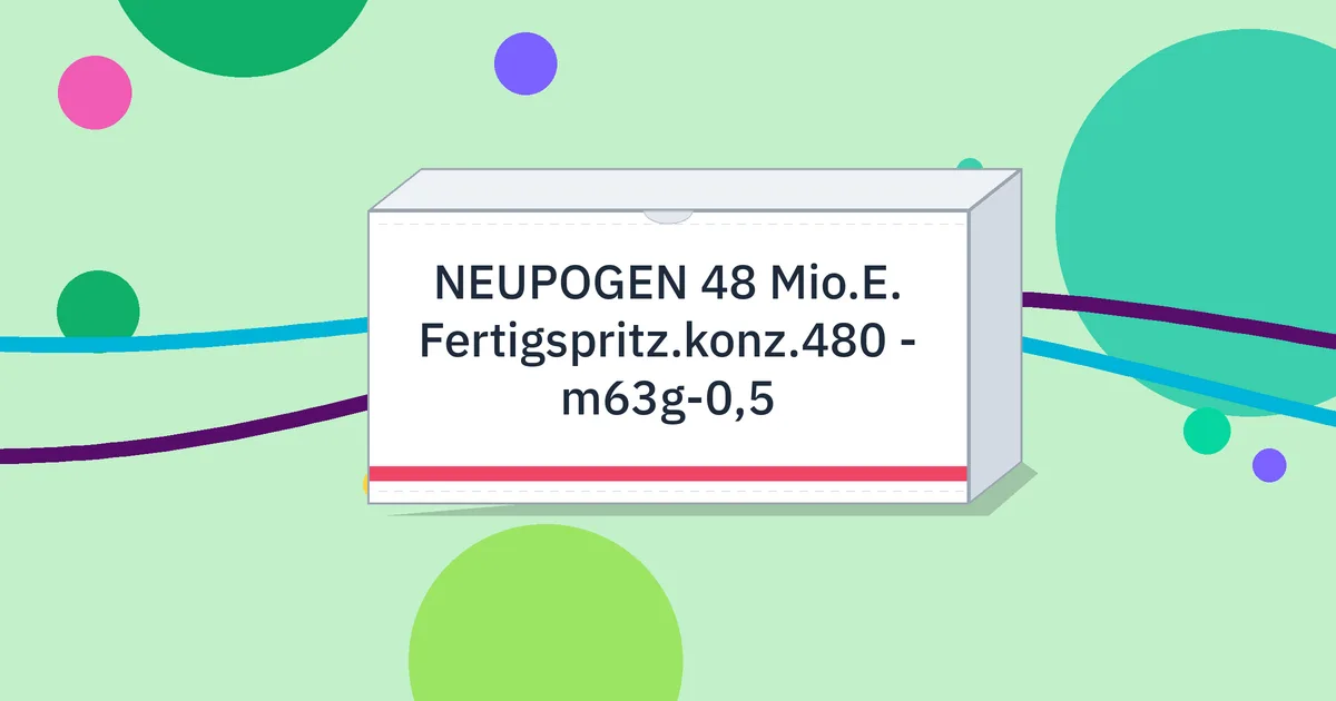 Symbolbild: Packung mit der Aufschrift NEUPOGEN 48 Mio.E. Fertigspritz.konz.480 -m63g-0,5 (PZN 01975442) – Verfügbarkeit und Bezug in Apotheken in Frankfurt am Main