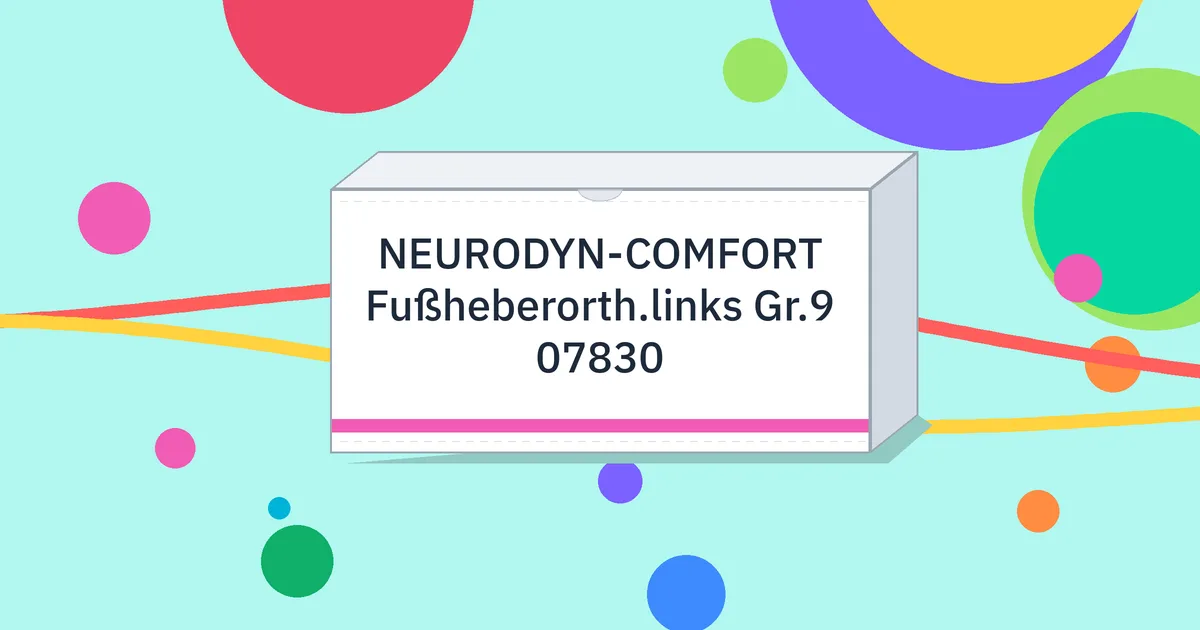 Symbolbild: Packung mit der Aufschrift NEURODYN-COMFORT Fußheberorth.links Gr.9 07830 (PZN 09389867) – Verfügbarkeit und Bezug in Apotheken in Frankfurt am Main