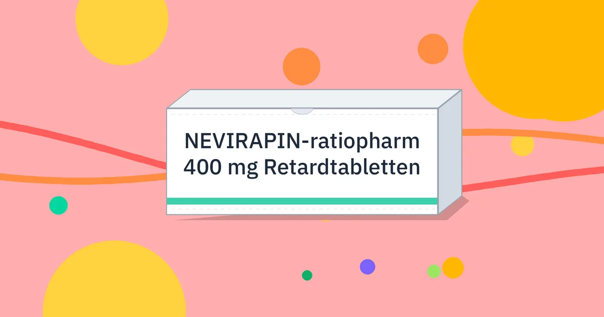 Symbolbild: Packung mit der Aufschrift NEVIRAPIN-ratiopharm 400 mg Retardtabletten (PZN 11194510) – Verfügbarkeit und Bezug in Apotheken in Frankfurt am Main