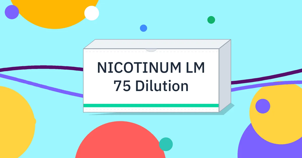 Symbolbild: Packung mit der Aufschrift NICOTINUM LM 75 Dilution (PZN 12969344) – Verfügbarkeit und Bezug in Apotheken in Frankfurt am Main