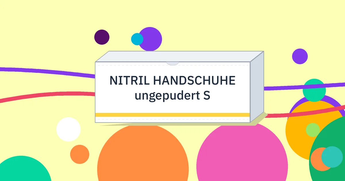 Symbolbild: Packung mit der Aufschrift NITRIL HANDSCHUHE ungepudert S (PZN 01693726) – Verfügbarkeit und Bezug in Apotheken in Frankfurt am Main