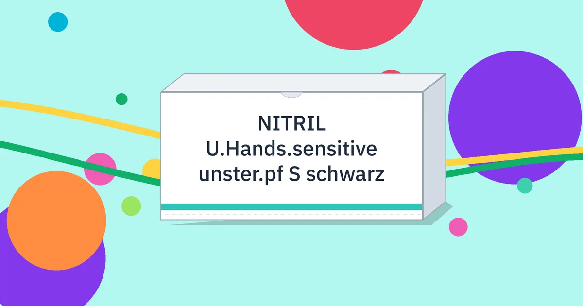 Symbolbild: Packung mit der Aufschrift NITRIL U.Hands.sensitive unster.pf S schwarz (PZN 12445291) – Verfügbarkeit und Bezug in Apotheken in Frankfurt am Main