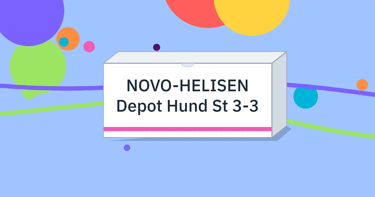Symbolbild: Packung mit der Aufschrift NOVO-HELISEN Depot Hund St 3-3 (PZN 15741765) – Verfügbarkeit und Bezug in Apotheken in Frankfurt am Main