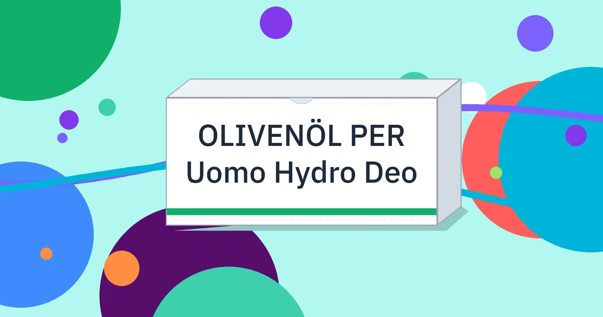 Symbolbild: Packung mit der Aufschrift OLIVENÖL PER Uomo Hydro Deo (PZN 00433934) – Verfügbarkeit und Bezug in Apotheken in Frankfurt am Main