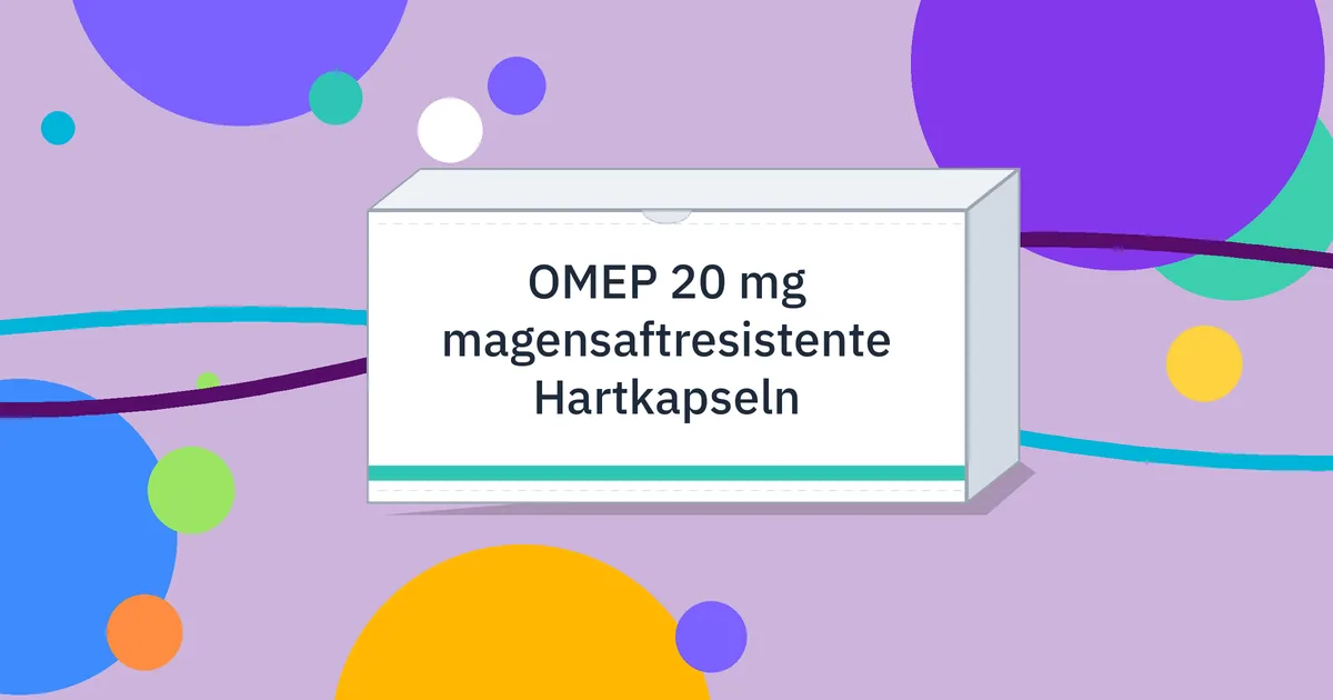 Symbolbild: Packung mit der Aufschrift OMEP 20 mg magensaftresistente Hartkapseln (PZN 00300050) – Verfügbarkeit und Bezug in Apotheken in Frankfurt am Main