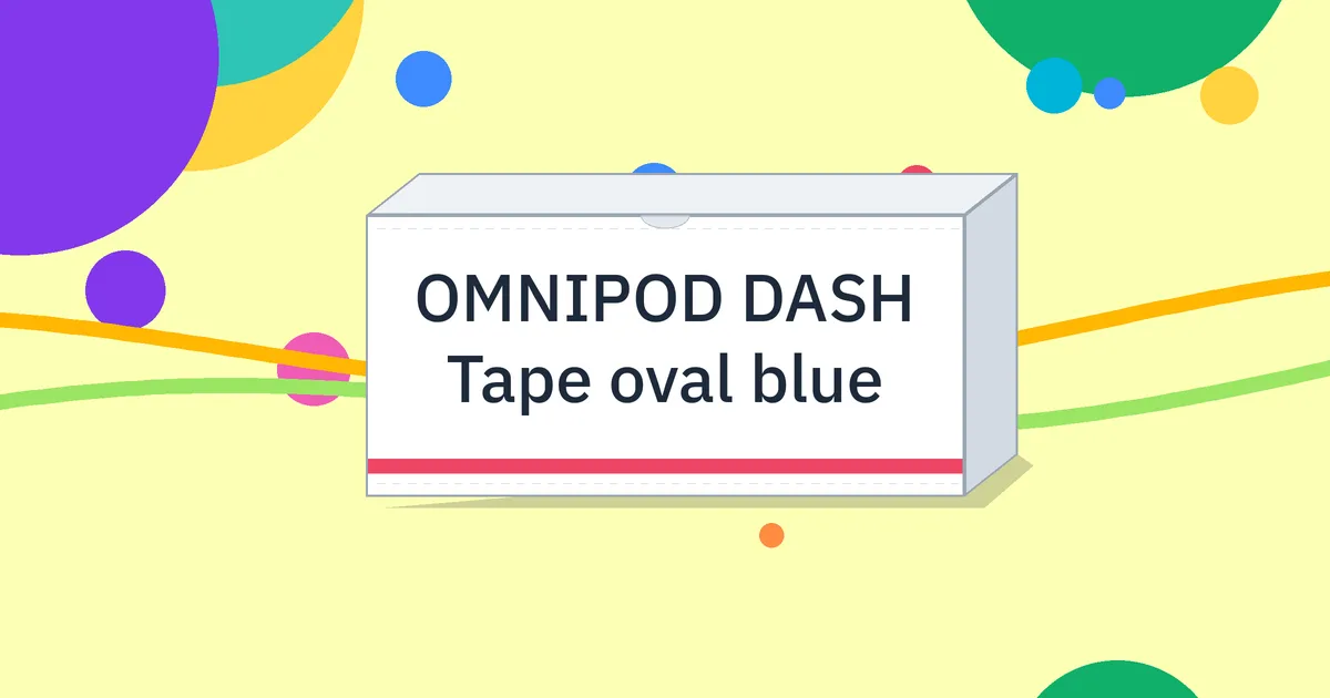Symbolbild: Packung mit der Aufschrift OMNIPOD DASH Tape oval blue (PZN 18178810) – Verfügbarkeit und Bezug in Apotheken in Frankfurt am Main