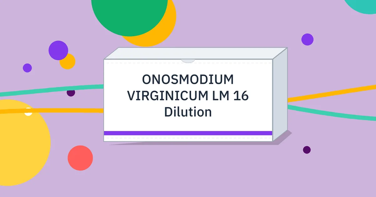 Symbolbild: Packung mit der Aufschrift ONOSMODIUM VIRGINICUM LM 16 Dilution (PZN 13626698) – Verfügbarkeit und Bezug in Apotheken in Frankfurt am Main