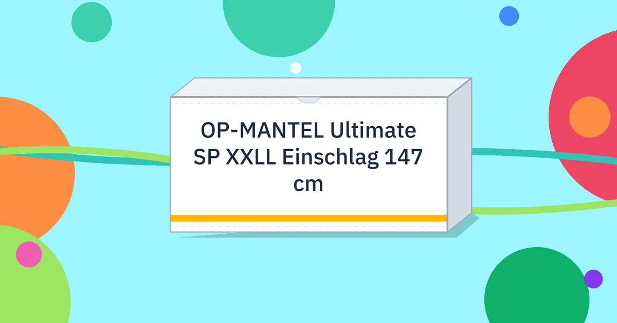 Symbolbild: Packung mit der Aufschrift OP-MANTEL Ultimate SP XXLL Einschlag 147 cm (PZN 10846583) – Verfügbarkeit und Bezug in Apotheken in Frankfurt am Main
