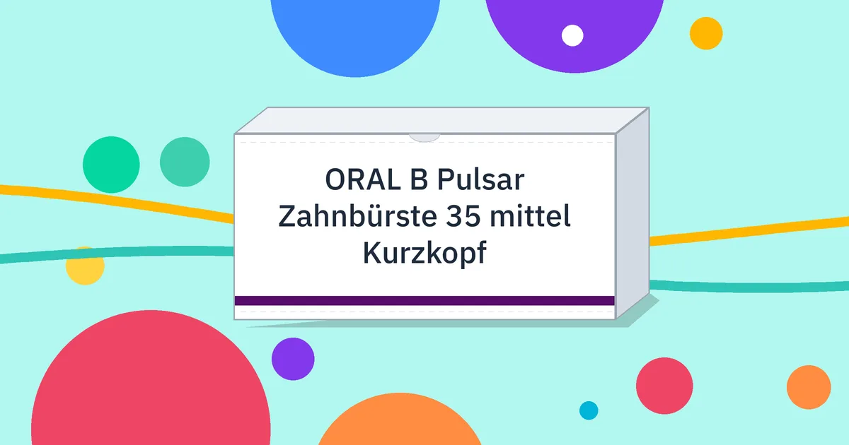 Symbolbild: Packung mit der Aufschrift ORAL B Pulsar Zahnbürste 35 mittel Kurzkopf (PZN 05973032) – Verfügbarkeit und Bezug in Apotheken in Frankfurt am Main