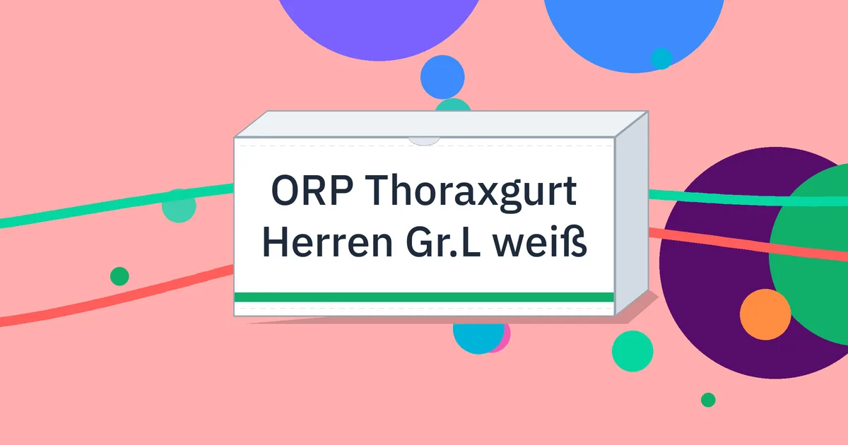 Symbolbild: Packung mit der Aufschrift ORP Thoraxgurt Herren Gr.L weiß (PZN 04903093) – Verfügbarkeit und Bezug in Apotheken in Frankfurt am Main