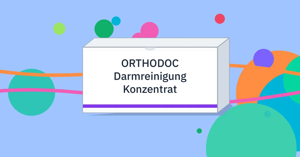 Symbolbild: Packung mit der Aufschrift ORTHODOC Darmreinigung Konzentrat (PZN 05023974) – Verfügbarkeit und Bezug in Apotheken in Frankfurt am Main