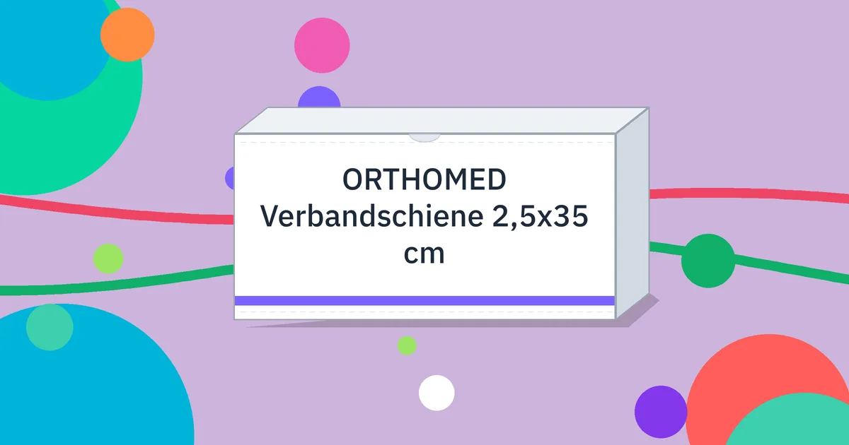 Symbolbild: Packung mit der Aufschrift ORTHOMED Verbandschiene 2,5x35 cm (PZN 06647820) – Verfügbarkeit und Bezug in Apotheken in Frankfurt am Main