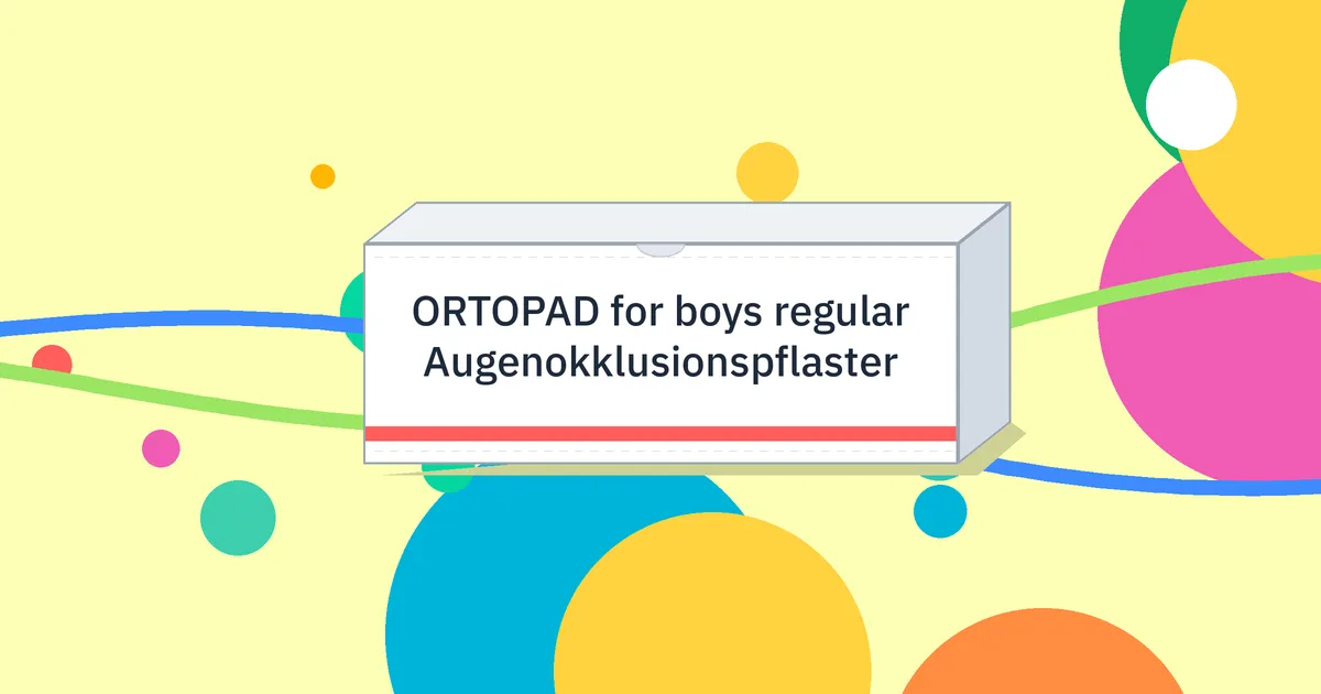 Symbolbild: Packung mit der Aufschrift ORTOPAD for boys regular Augenokklusionspflaster (PZN 06443282) – Verfügbarkeit und Bezug in Apotheken in Frankfurt am Main