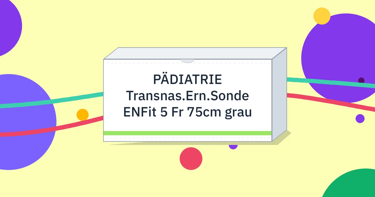 Symbolbild: Packung mit der Aufschrift PÄDIATRIE Transnas.Ern.Sonde ENFit 5 Fr 75cm grau (PZN 19996841) – Verfügbarkeit und Bezug in Apotheken in Frankfurt am Main