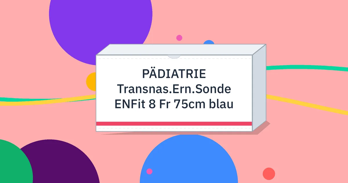 Symbolbild: Packung mit der Aufschrift PÄDIATRIE Transnas.Ern.Sonde ENFit 8 Fr 75cm blau (PZN 19996893) – Verfügbarkeit und Bezug in Apotheken in Frankfurt am Main