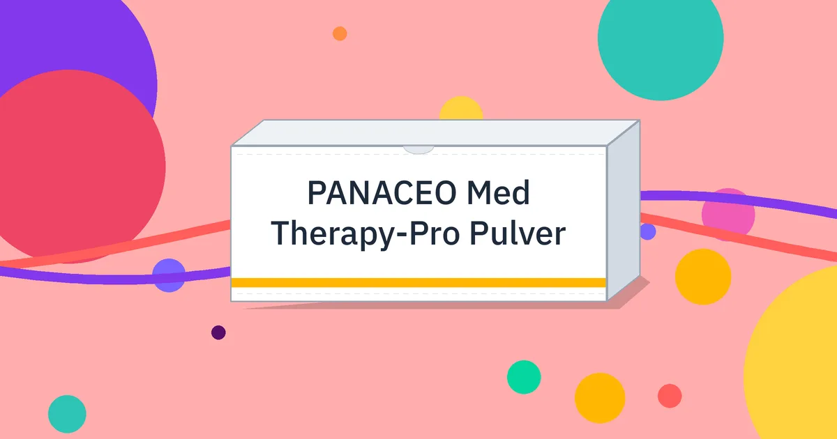 Symbolbild: Packung mit der Aufschrift PANACEO Med Therapy-Pro Pulver (PZN 18193755) – Verfügbarkeit und Bezug in Apotheken in Frankfurt am Main
