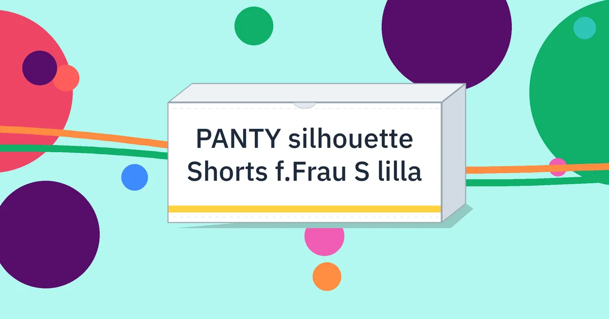 Symbolbild: Packung mit der Aufschrift PANTY silhouette Shorts f.Frau S lilla (PZN 16192148) – Verfügbarkeit und Bezug in Apotheken in Frankfurt am Main