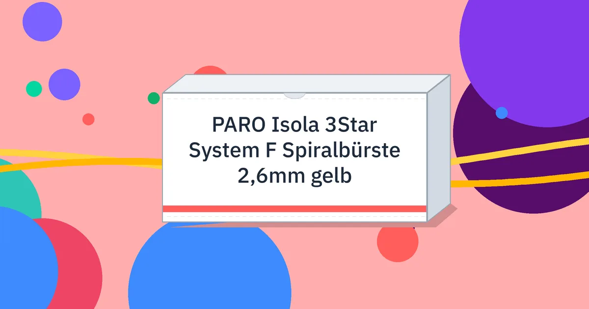 Symbolbild: Packung mit der Aufschrift PARO Isola 3Star System F Spiralbürste 2,6mm gelb (PZN 07571846) – Verfügbarkeit und Bezug in Apotheken in Frankfurt am Main