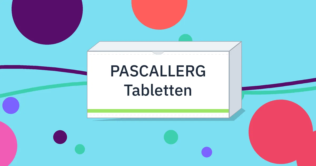 Symbolbild: Packung mit der Aufschrift PASCALLERG Tabletten (PZN 07703650) – Verfügbarkeit und Bezug in Apotheken in Frankfurt am Main
