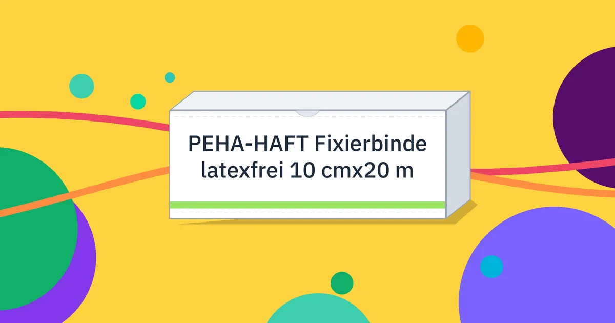 Symbolbild: Packung mit der Aufschrift PEHA-HAFT Fixierbinde latexfrei 10 cmx20 m (PZN 16235998) – Verfügbarkeit und Bezug in Apotheken in Frankfurt am Main