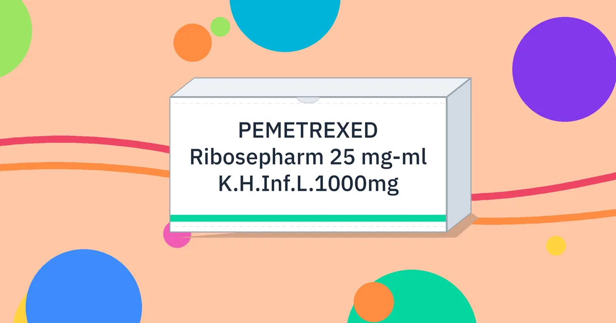 Symbolbild: Packung mit der Aufschrift PEMETREXED Ribosepharm 25 mg-ml K.H.Inf.L.1000mg (PZN 14446716) – Verfügbarkeit und Bezug in Apotheken in Frankfurt am Main