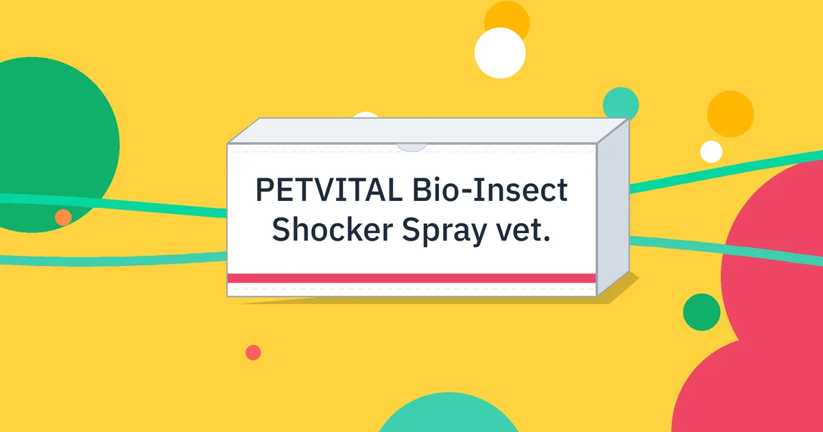 Symbolbild: Packung mit der Aufschrift PETVITAL Bio-Insect Shocker Spray vet. (PZN 05480950) – Verfügbarkeit und Bezug in Apotheken in Frankfurt am Main