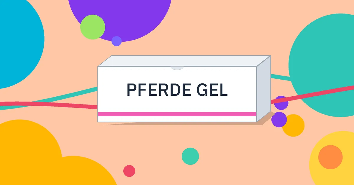 Symbolbild: Packung mit der Aufschrift PFERDE GEL (PZN 02847404) – Verfügbarkeit und Bezug in Apotheken in Frankfurt am Main