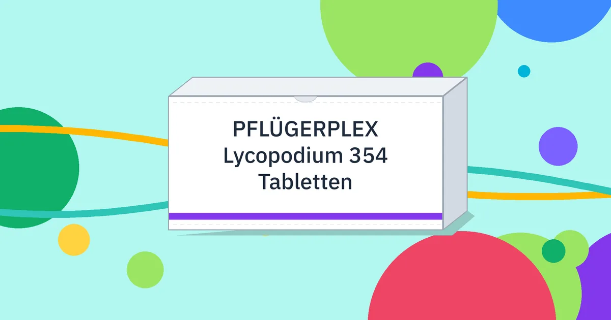 Symbolbild: Packung mit der Aufschrift PFLÜGERPLEX Lycopodium 354 Tabletten (PZN 02749883) – Verfügbarkeit und Bezug in Apotheken in Frankfurt am Main