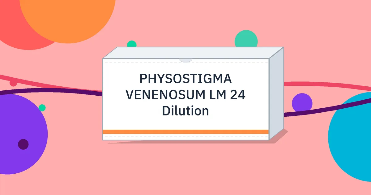 Symbolbild: Packung mit der Aufschrift PHYSOSTIGMA VENENOSUM LM 24 Dilution (PZN 13035483) – Verfügbarkeit und Bezug in Apotheken in Frankfurt am Main