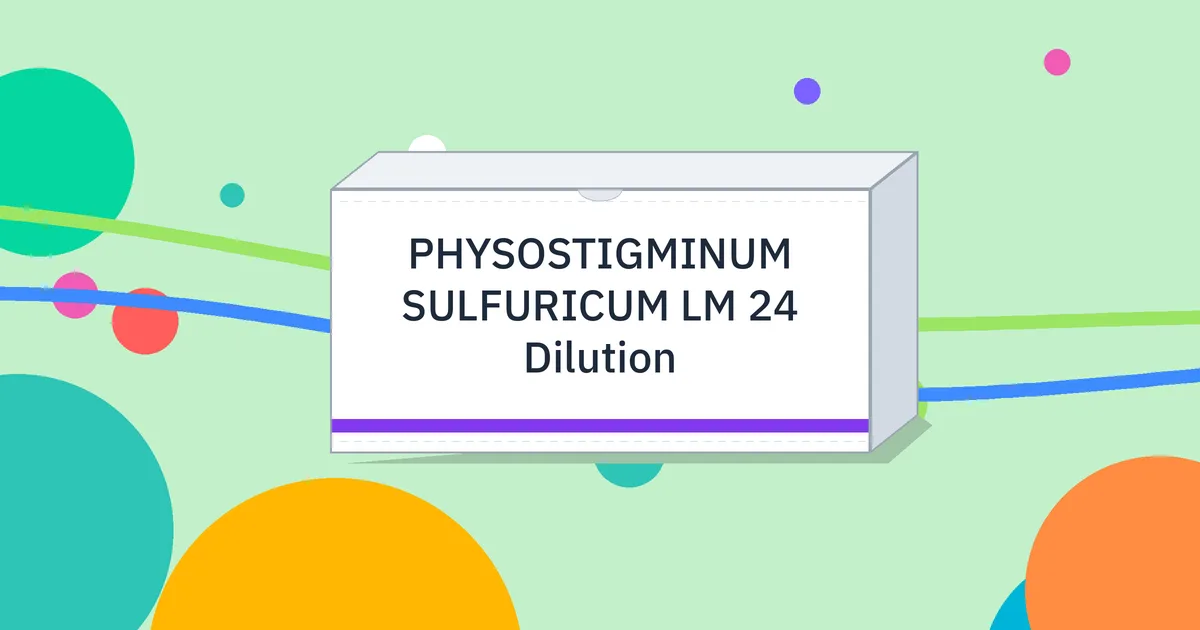 Symbolbild: Packung mit der Aufschrift PHYSOSTIGMINUM SULFURICUM LM 24 Dilution (PZN 13640327) – Verfügbarkeit und Bezug in Apotheken in Frankfurt am Main