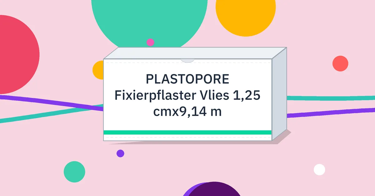 Symbolbild: Packung mit der Aufschrift PLASTOPORE Fixierpflaster Vlies 1,25 cmx9,14 m (PZN 00597452) – Verfügbarkeit und Bezug in Apotheken in Frankfurt am Main