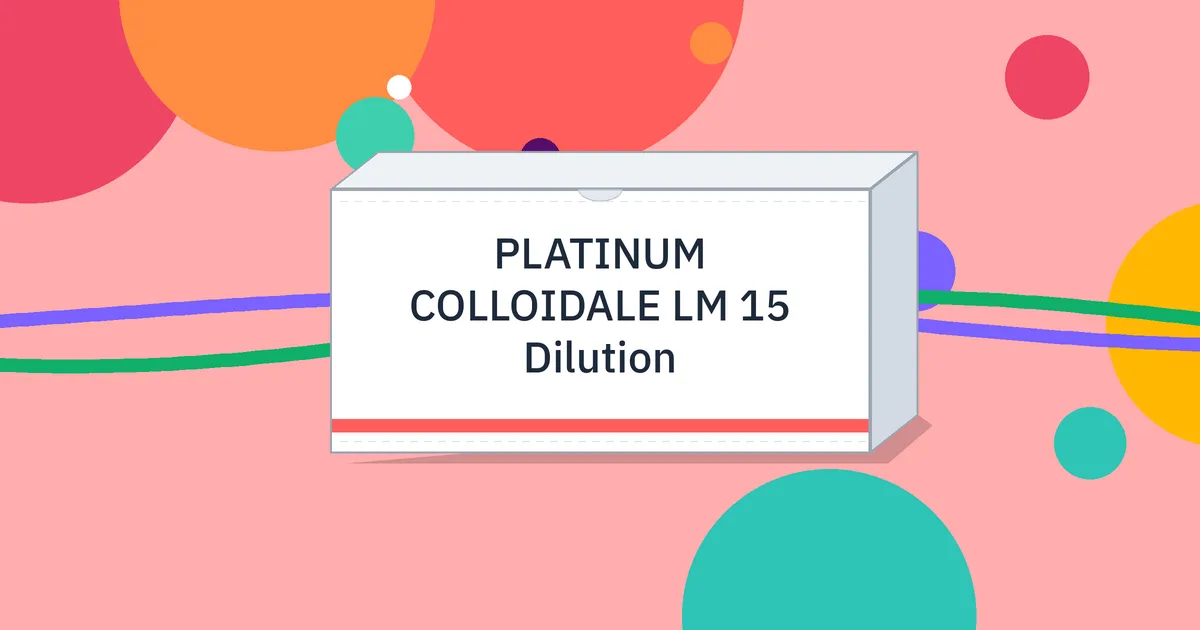 Symbolbild: Packung mit der Aufschrift PLATINUM COLLOIDALE LM 15 Dilution (PZN 13037878) – Verfügbarkeit und Bezug in Apotheken in Frankfurt am Main
