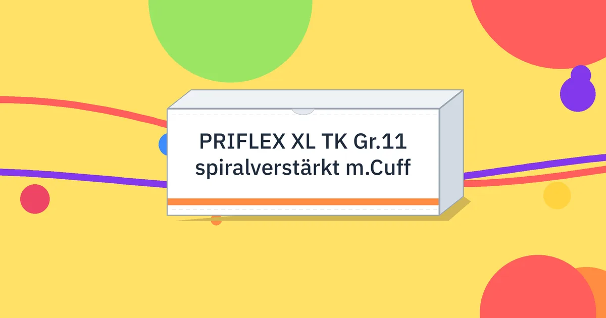 Symbolbild: Packung mit der Aufschrift PRIFLEX XL TK Gr.11 spiralverstärkt m.Cuff (PZN 11153758) – Verfügbarkeit und Bezug in Apotheken in Frankfurt am Main