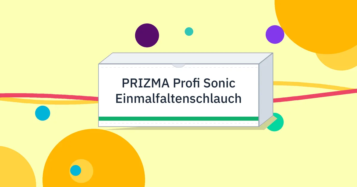 Symbolbild: Packung mit der Aufschrift PRIZMA Profi Sonic Einmalfaltenschlauch (PZN 20541749) – Verfügbarkeit und Bezug in Apotheken in Frankfurt am Main
