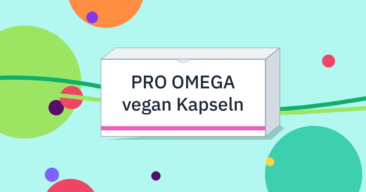 Symbolbild: Packung mit der Aufschrift PRO OMEGA vegan Kapseln (PZN 19631720) – Verfügbarkeit und Bezug in Apotheken in Frankfurt am Main