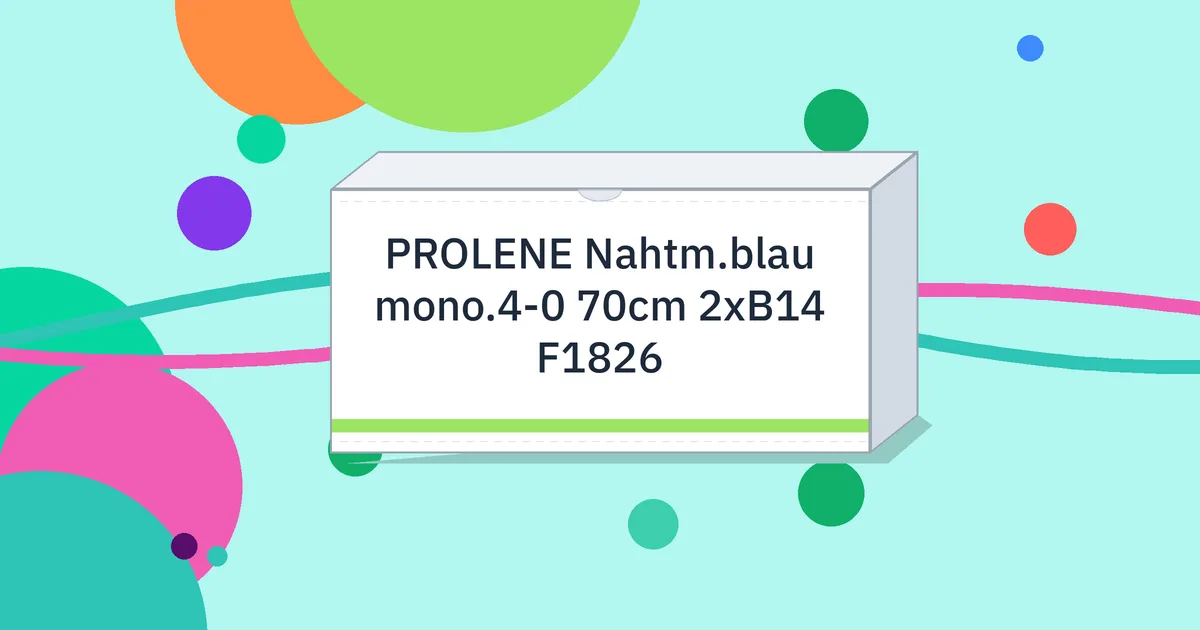 Symbolbild: Packung mit der Aufschrift PROLENE Nahtm.blau mono.4-0 70cm 2xB14 F1826 (PZN 20855330) – Verfügbarkeit und Bezug in Apotheken in Frankfurt am Main