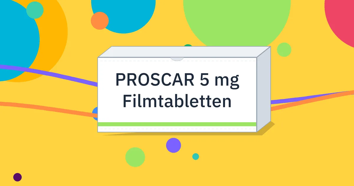Symbolbild: Packung mit der Aufschrift PROSCAR 5 mg Filmtabletten (PZN 08626354) – Verfügbarkeit und Bezug in Apotheken in Frankfurt am Main