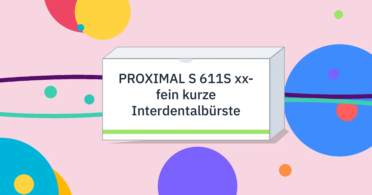Symbolbild: Packung mit der Aufschrift PROXIMAL S 611S xx-fein kurze Interdentalbürste (PZN 01354987) – Verfügbarkeit und Bezug in Apotheken in Frankfurt am Main