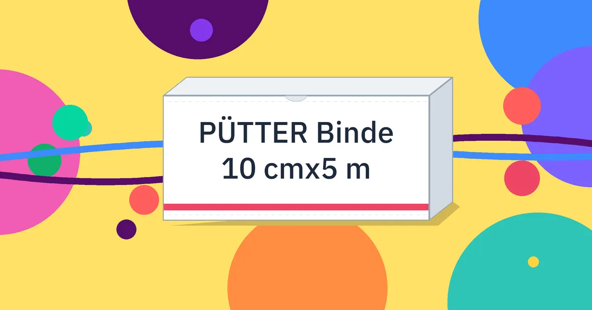 Symbolbild: Packung mit der Aufschrift PÜTTER Binde 10 cmx5 m (PZN 05384229) – Verfügbarkeit und Bezug in Apotheken in Frankfurt am Main