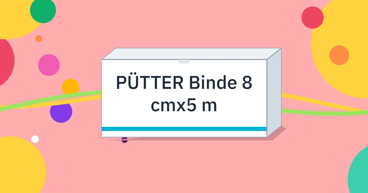 Symbolbild: Packung mit der Aufschrift PÜTTER Binde 8 cmx5 m (PZN 12476191) – Verfügbarkeit und Bezug in Apotheken in Frankfurt am Main
