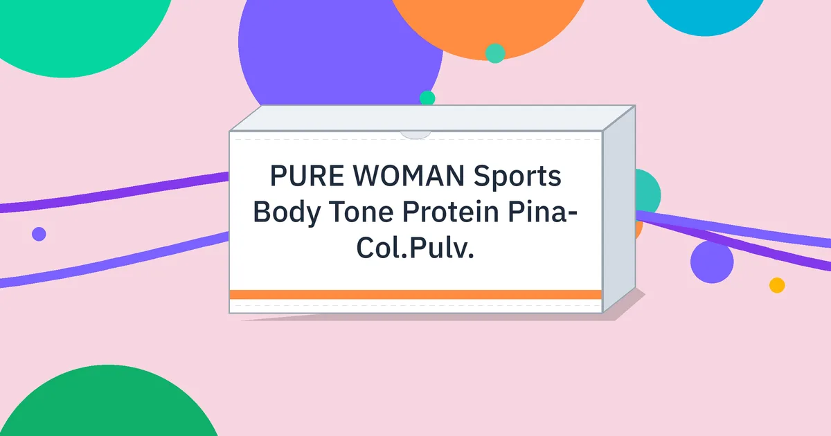 Symbolbild: Packung mit der Aufschrift PURE WOMAN Sports Body Tone Protein Pina-Col.Pulv. (PZN 11853786) – Verfügbarkeit und Bezug in Apotheken in Frankfurt am Main