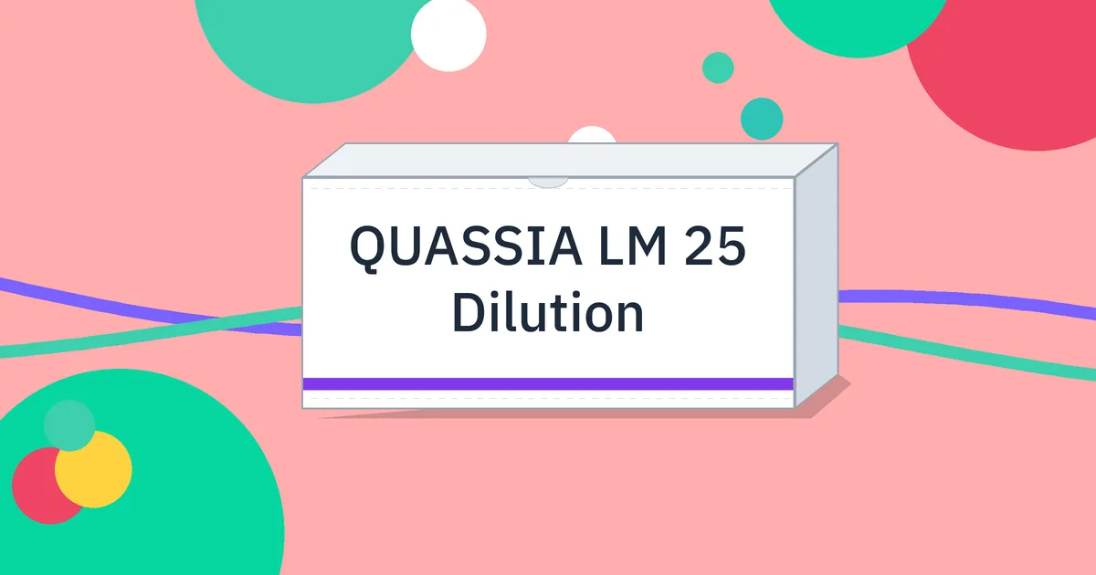 Symbolbild: Packung mit der Aufschrift QUASSIA LM 25 Dilution (PZN 13673367) – Verfügbarkeit und Bezug in Apotheken in Frankfurt am Main