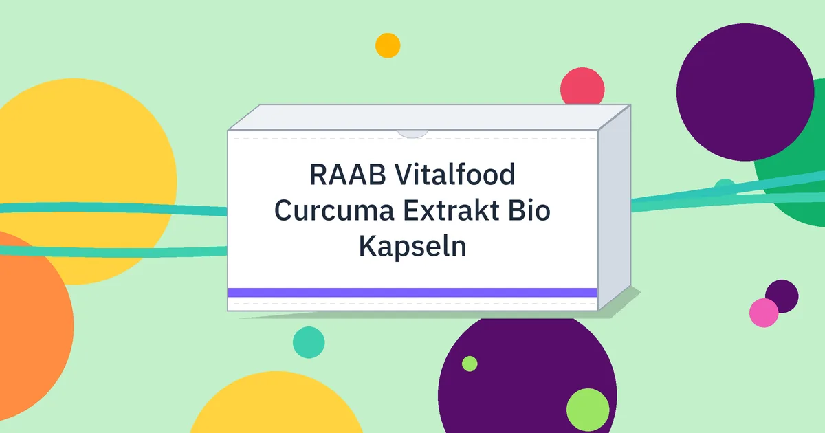 Symbolbild: Packung mit der Aufschrift RAAB Vitalfood Curcuma Extrakt Bio Kapseln (PZN 19304607) – Verfügbarkeit und Bezug in Apotheken in Frankfurt am Main