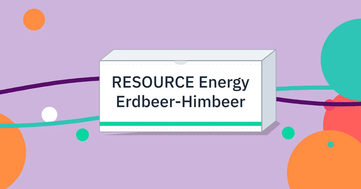 Symbolbild: Packung mit der Aufschrift RESOURCE Energy Erdbeer-Himbeer (PZN 05526801) – Verfügbarkeit und Bezug in Apotheken in Frankfurt am Main